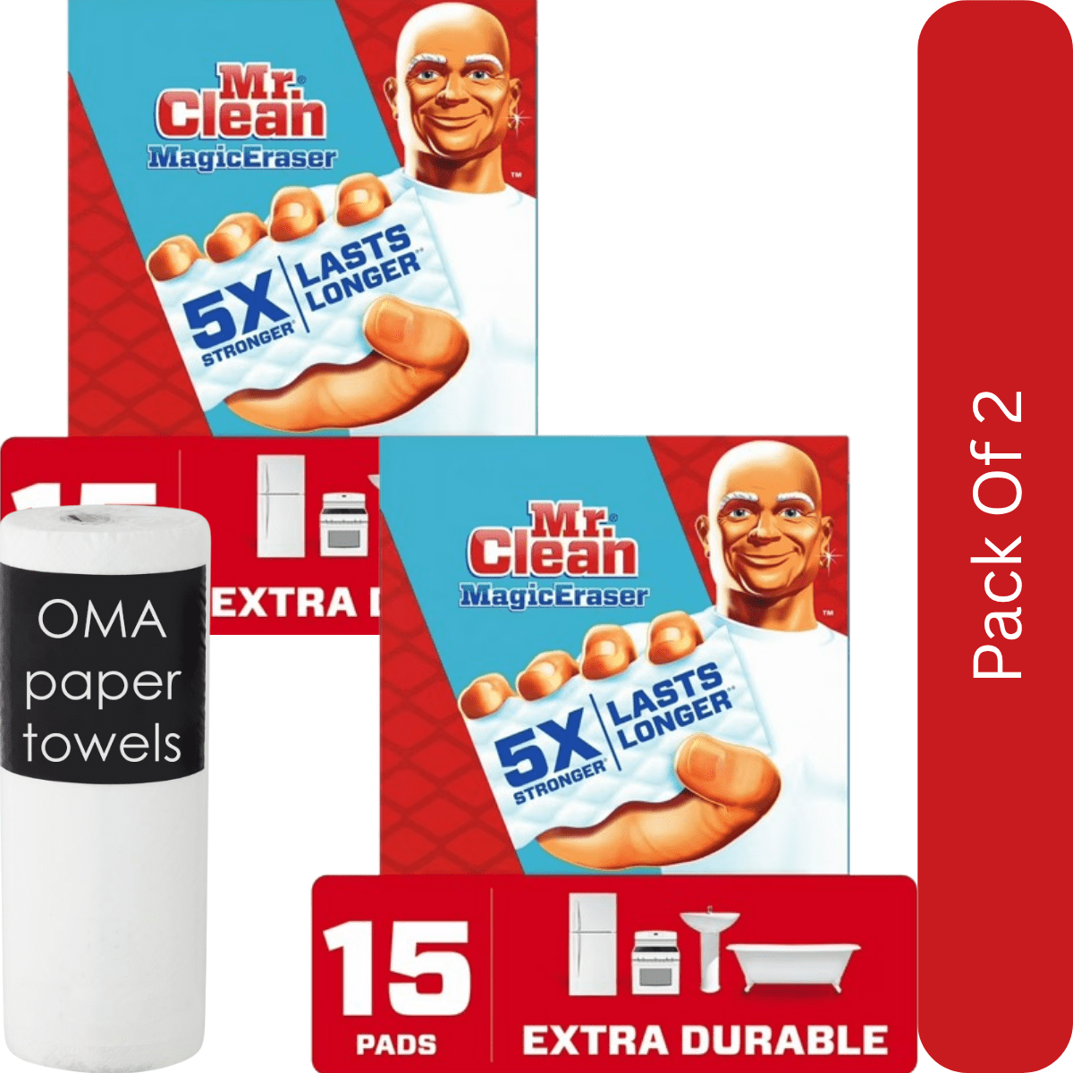 Mr. Clean Magic Eraser Extra Durable Scrubber Sponges – 15 Count-2pk ...
