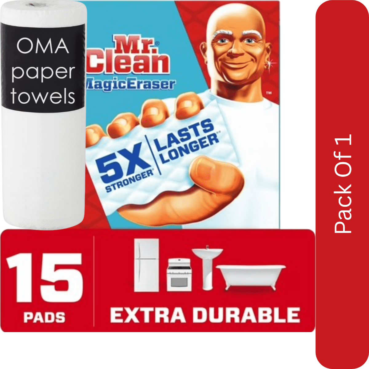 Mr. Clean Magic Eraser Extra Durable Scrubber Sponges – 15 Count- With ...