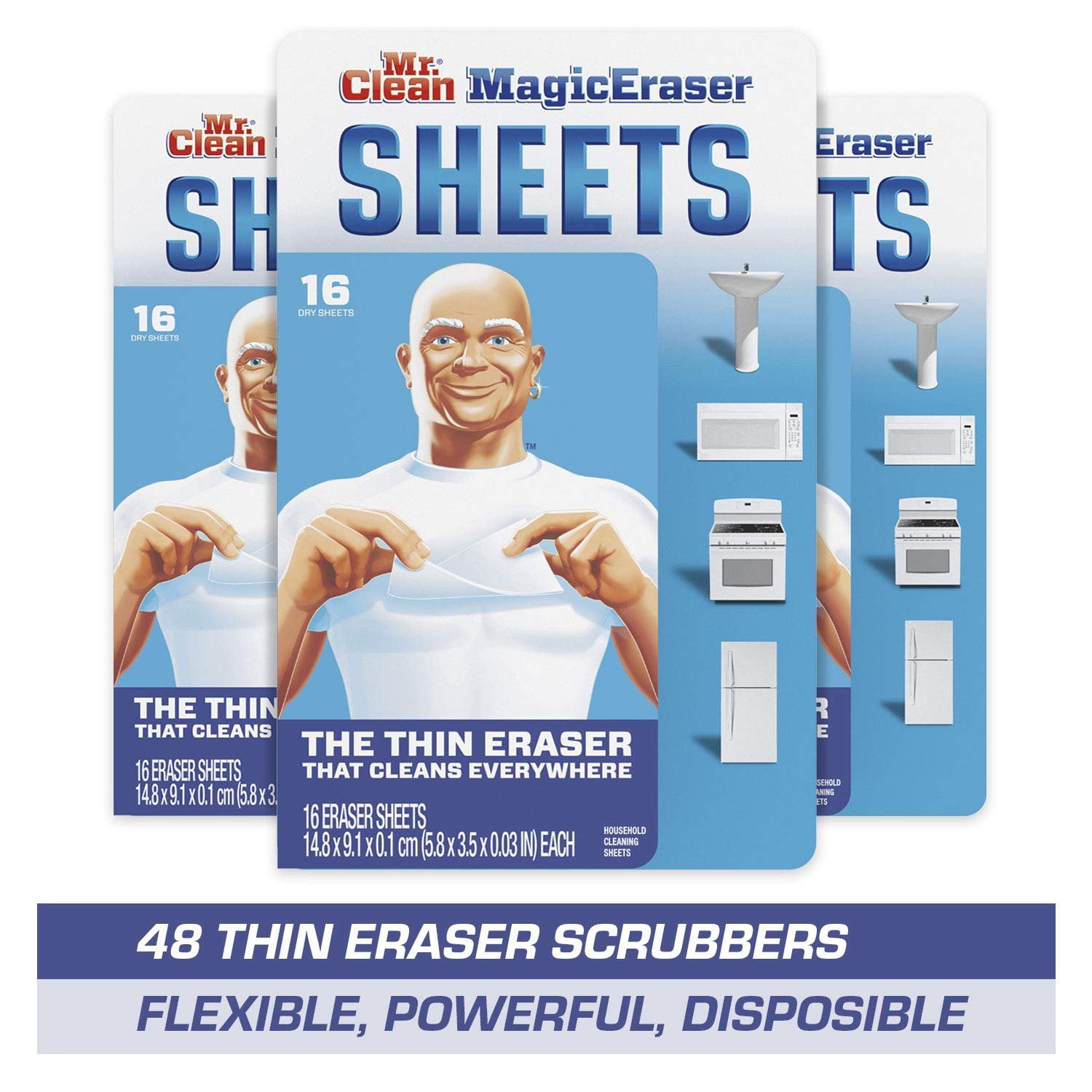 Mr. Clean Magic Eraser Sheets, Cleaning Wipes for Grime and Stains, 16 ...