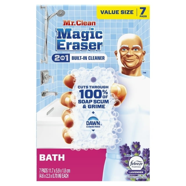 Mr. Clean Magic Eraser Sponge, Bathroom Cleaner, Soap Scum Shower & Tub ...