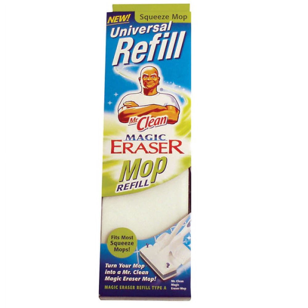 Mr. Clean Magic Eraser Squeeze Mop Refill, Foam, 9.9 x 3.4 x 1.6, White ...