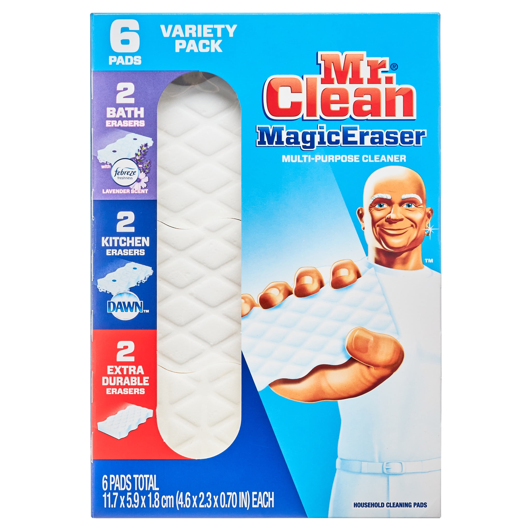 Mr. Clean Magic Eraser Variety Pack Assortment Cleaning Pads, 6 Ct ...