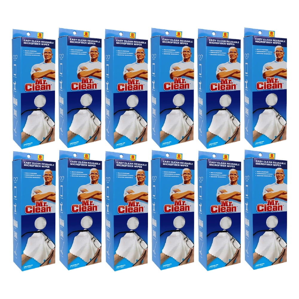 Mr. Clean Microfiber Cloths Reusable Multi Purpose 8 Count White, 12 ...