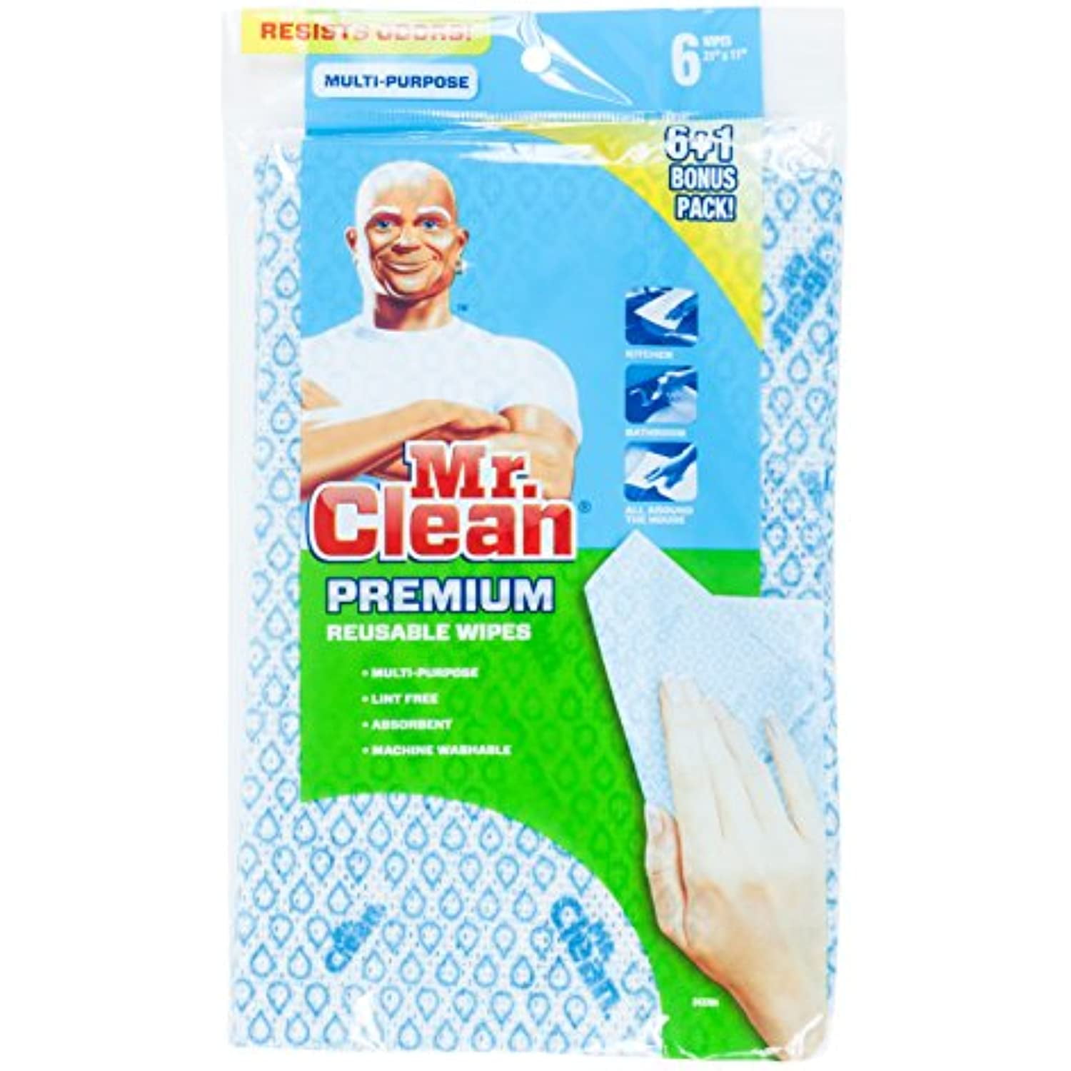 Mr. Clean Premium Reusable Wipes, Lint Free, Absorbent, Machine ...