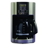 Mr. Coffee 12-Cup Rapid Brew Programmable Coffeemaker, Brushed Metallic ...