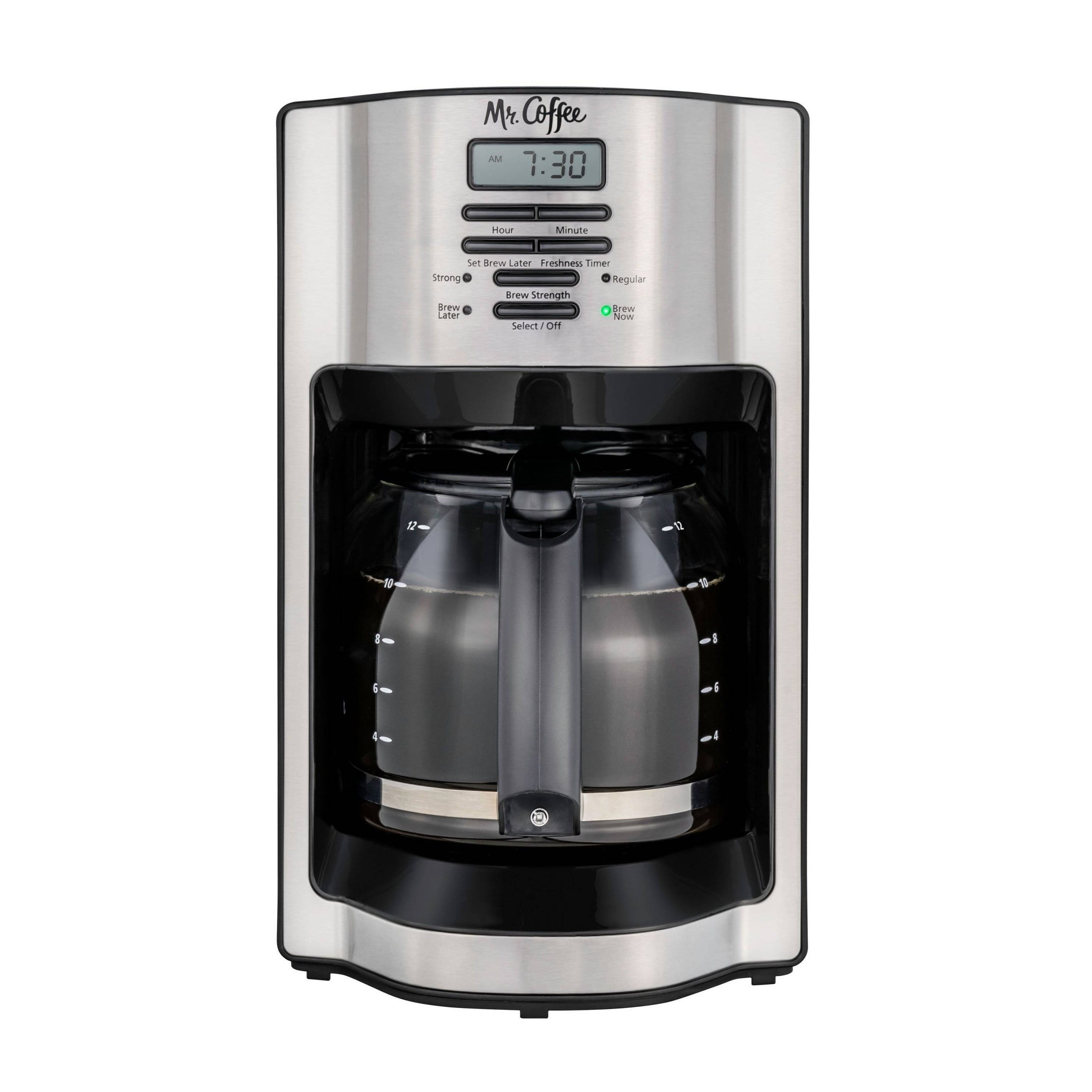 JIXIA Mr. Coffee 12-Cup Programmable Coffee Maker, Rapid Brew System ...