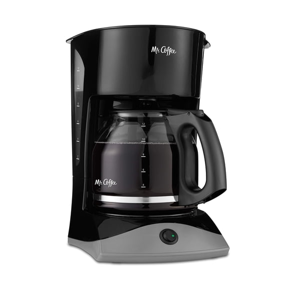 Mr. Coffee Black Coffee Maker, 12 Cups, with Auto Pause and Glass ...