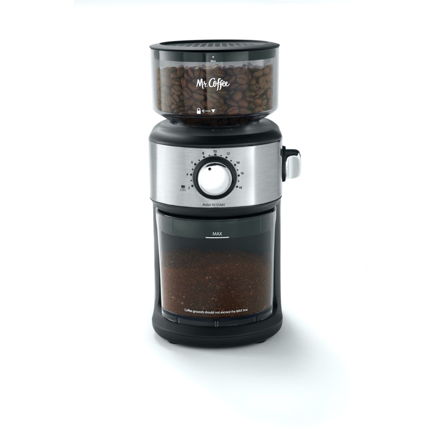 Mr. Coffee Cafe Grind 18 Cup Automatic Burr Grinder with Removable Bean ...