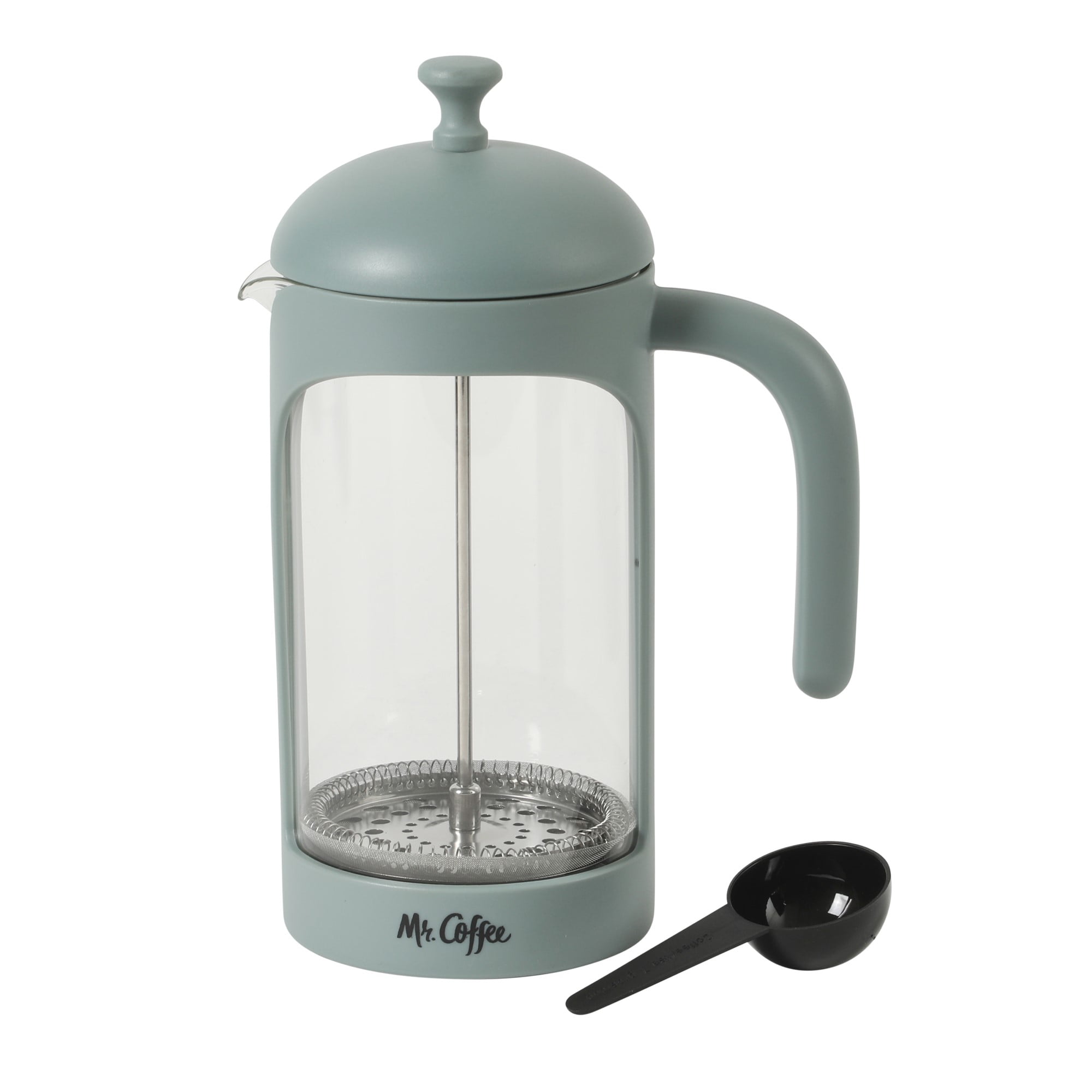 Mr. Coffee French Press Coffee Maker, 31 oz Glass Carafe with High Heat ...