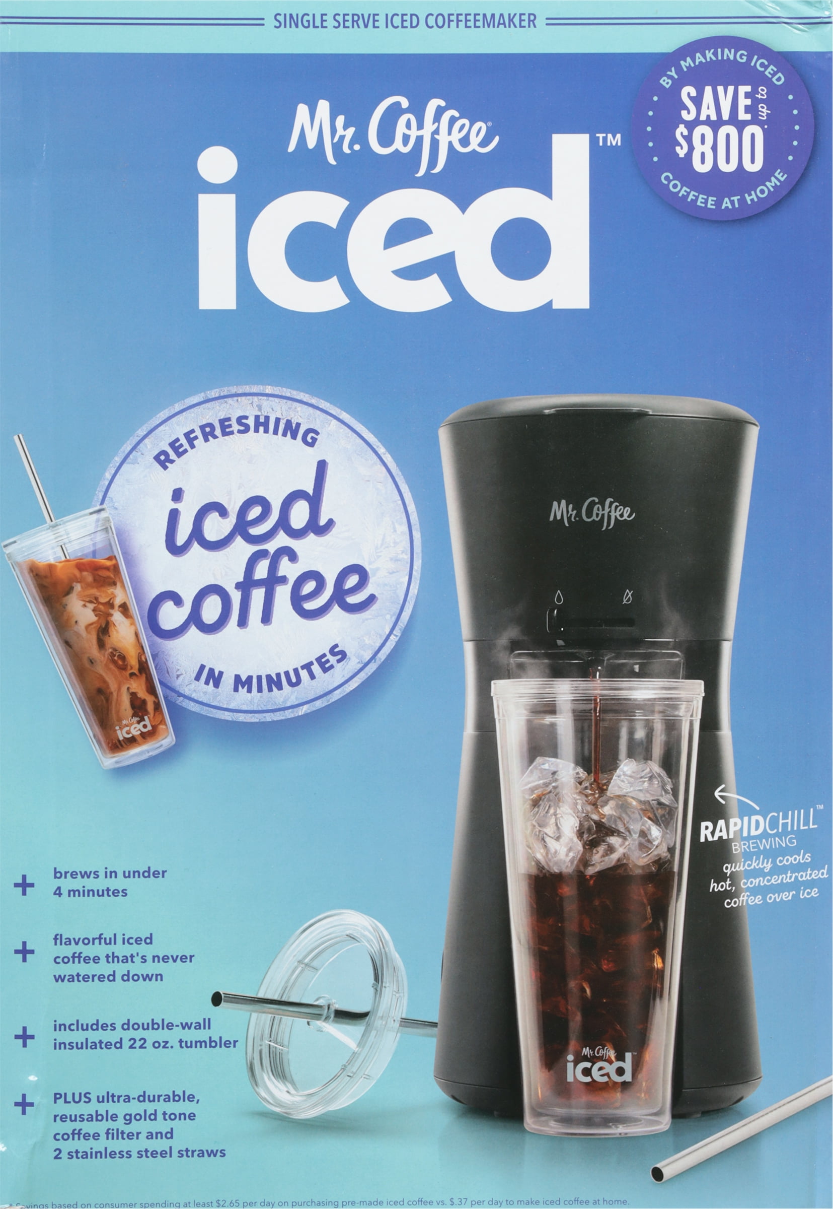 Mr. Coffee Iced Black 4-Cup Drip Coffee Maker - Walmart.com