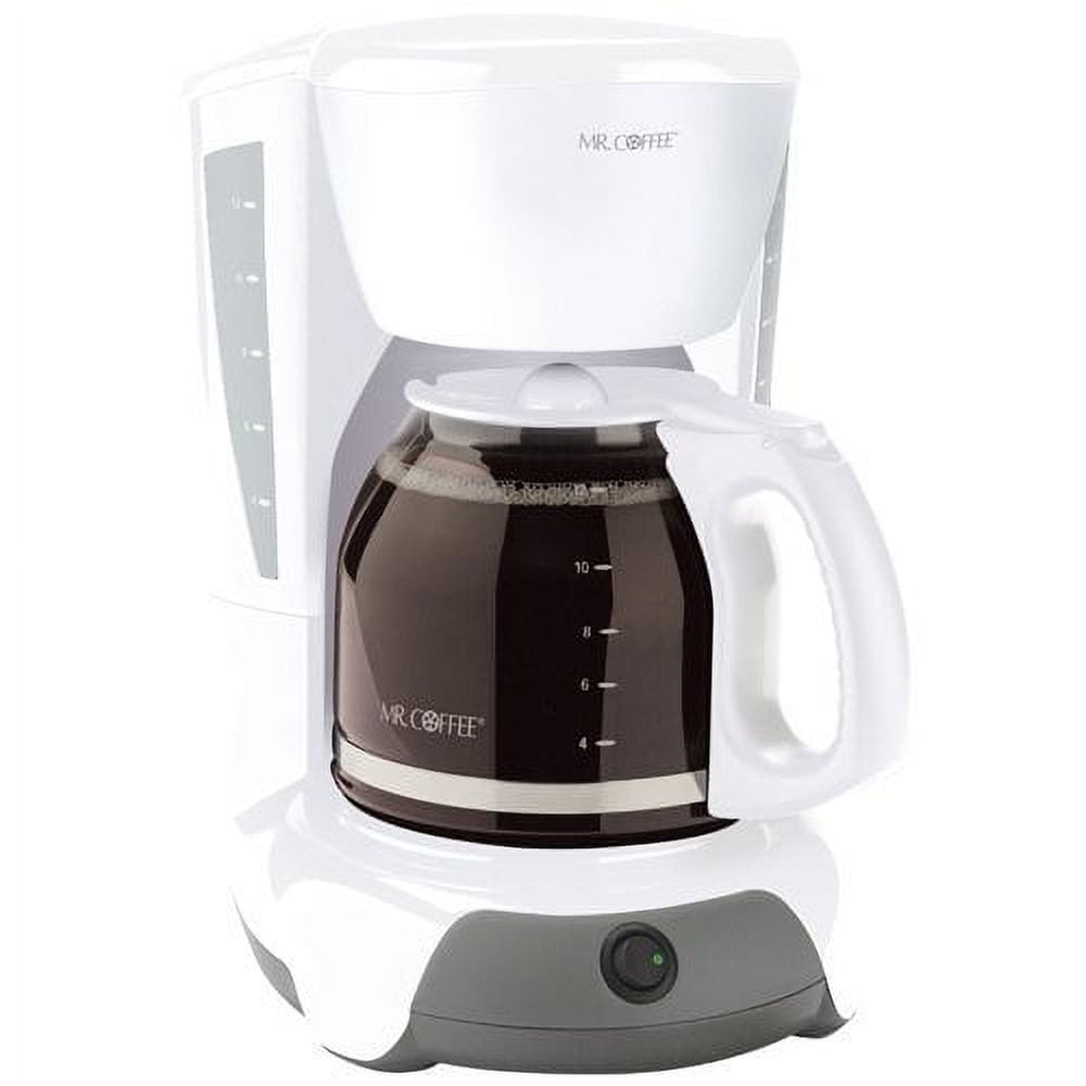 Mr. Coffee VB12 12-Cup Switch Coffeemaker, White, On/Off Light, Removable Filter, Pause 'n Serve ...