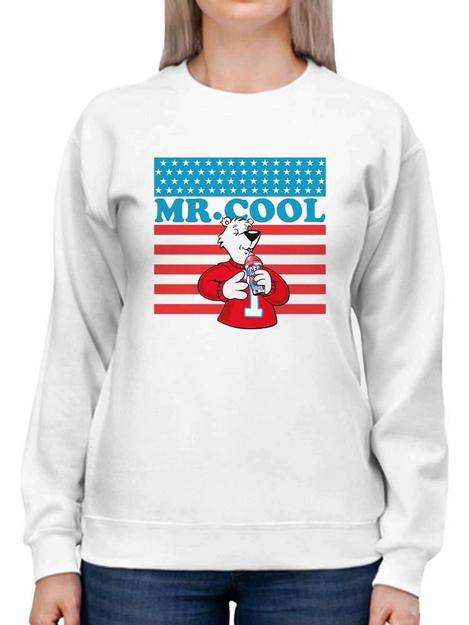 Mr. Cool Patriotic ICEE Polar-Bear Chill Graphic Sweatshirt Women's ...