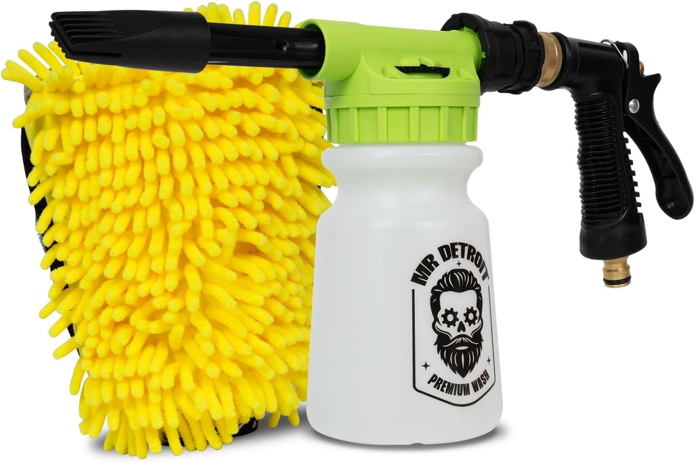 Mr. Detroit - 2pc Car Wash Kit Foam Blaster and Chenille Car Wash Glove ...