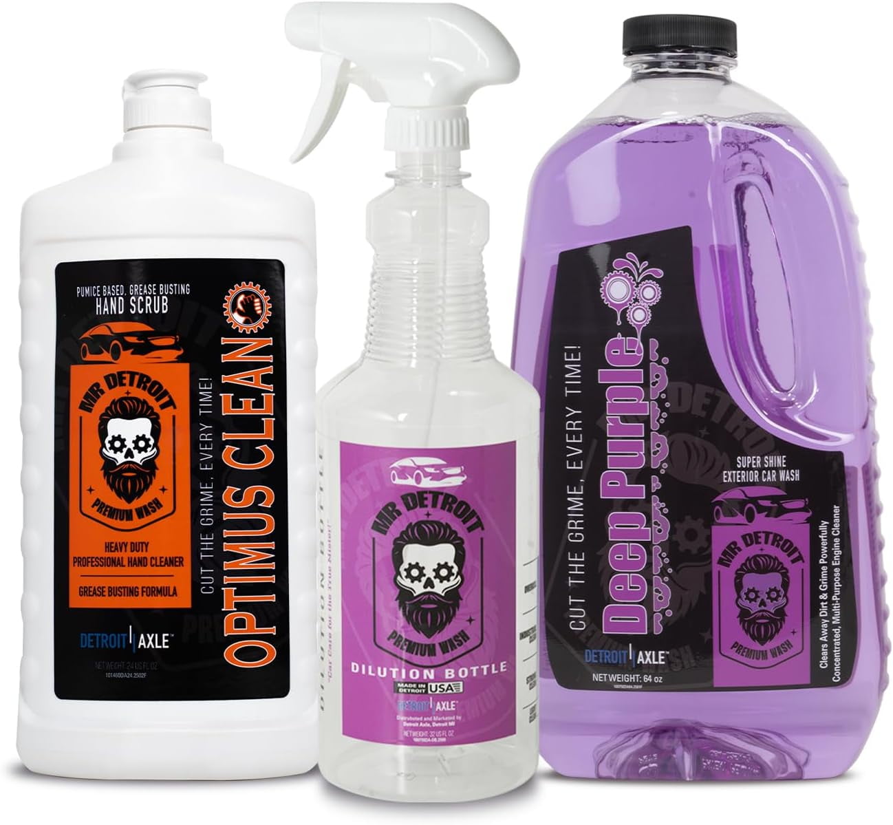 Mr. Detroit - 3pc Heavy Duty Degreaser Hand Cleaner Scrub w/ Dilution ...