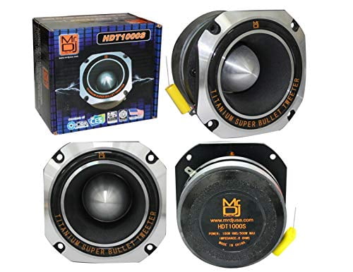 Mr. Dj HDT1000S 4-Inch Titanium Bullet High Compression Tweeter with 11 ...