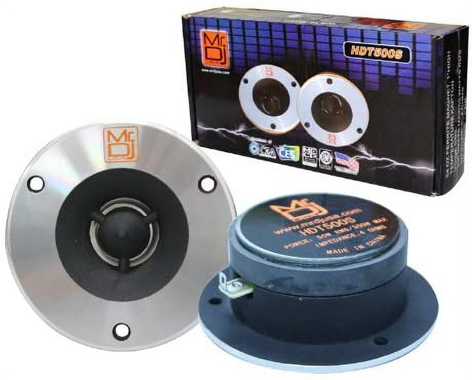 Mr. Dj HDT500S 600W Pair Slim 4-Inch Titanium Bullet High Compression ...