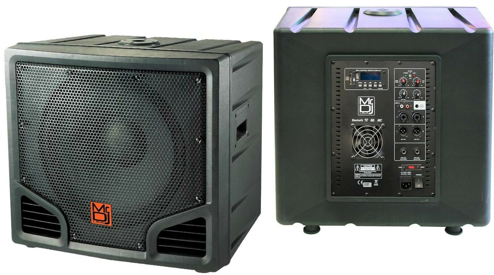 Mr. Dj PRO-SUB18BT 18-Inch 6000W Stereo DJ/Powered Subwoofer with ...
