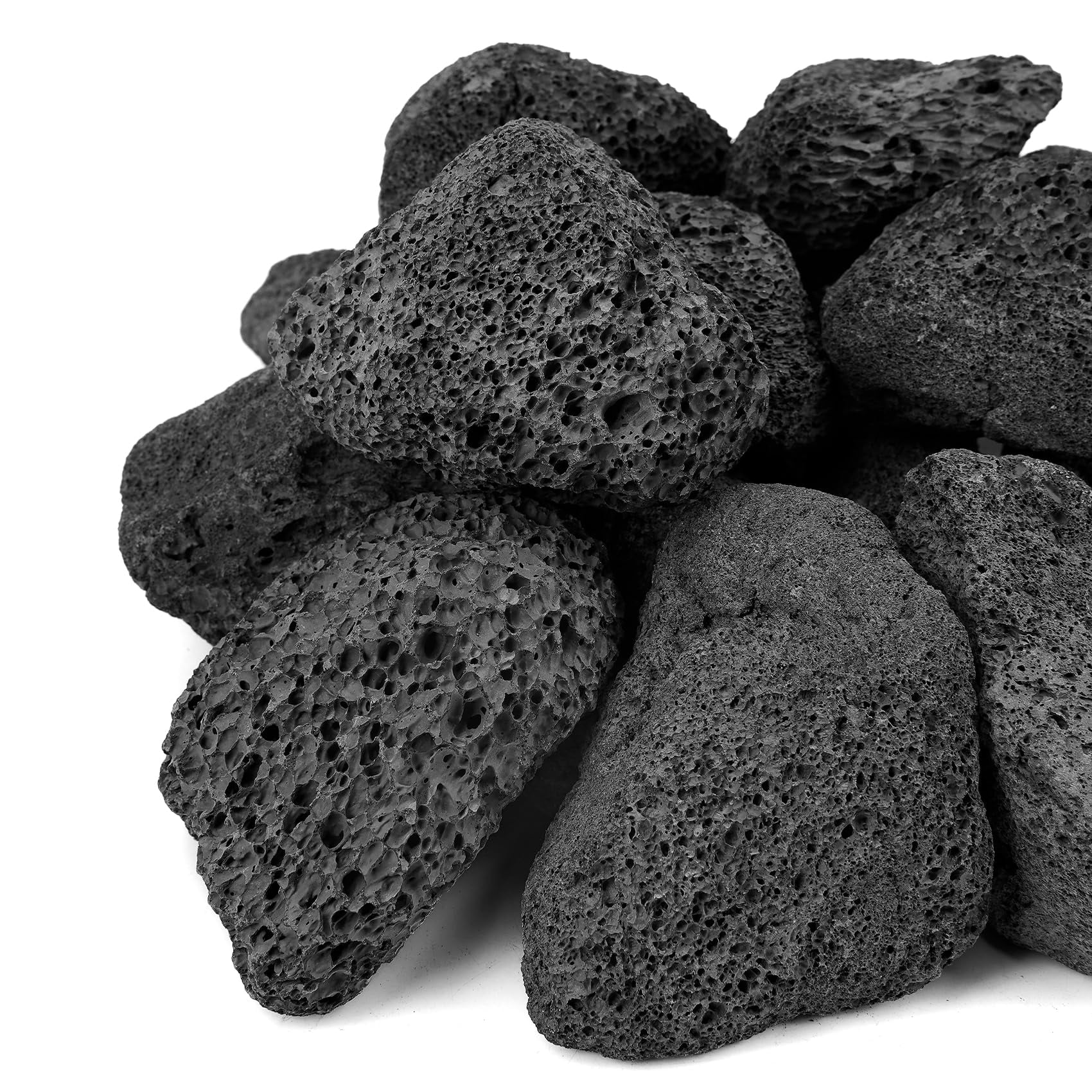 Mr. Fireglass Lava Rock Granules, Large Black Volcanic Lava Rock for ...