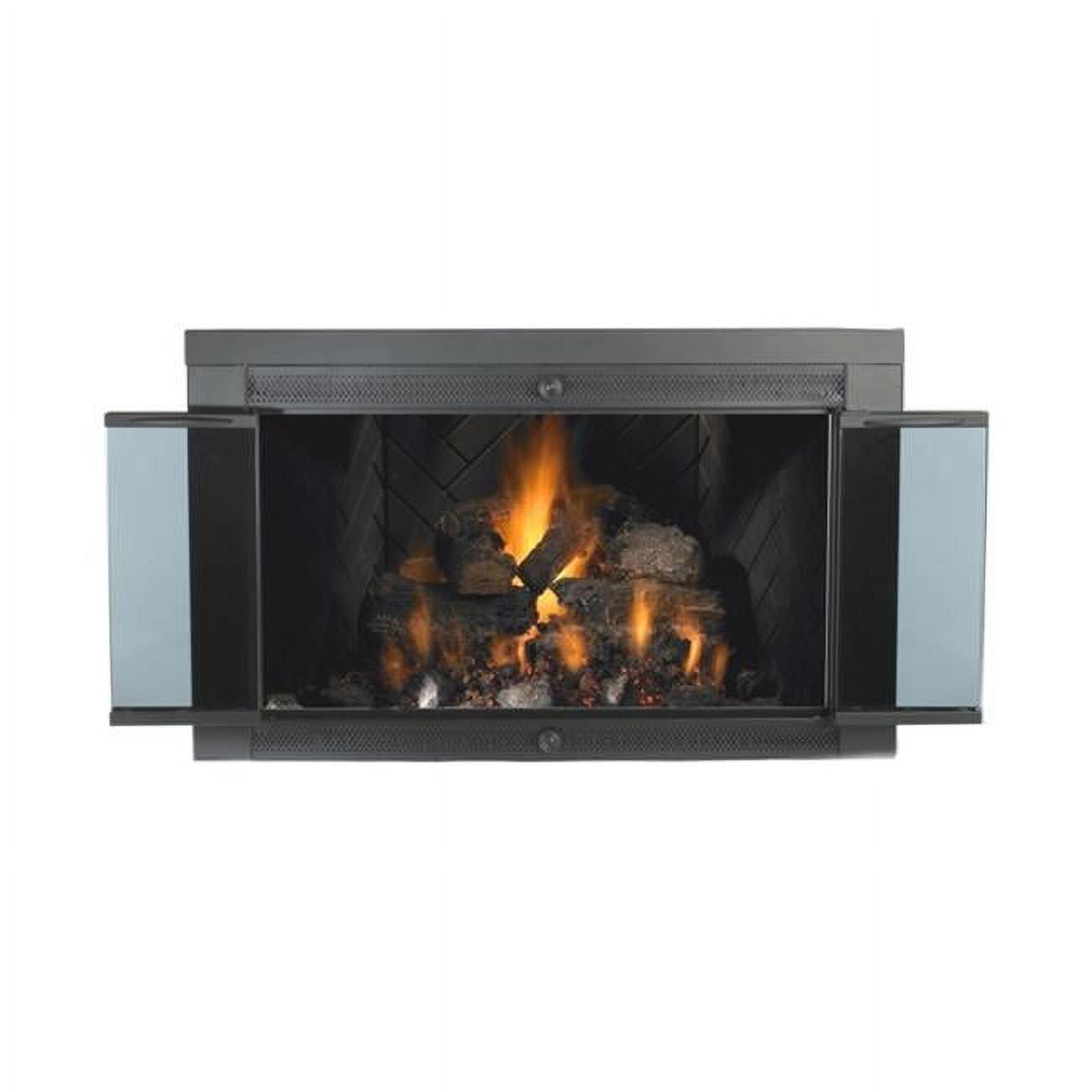 Mr. Flame 70160 Black Finish Smoked 40 X 25 in. Fireplace Smoked Glass ...