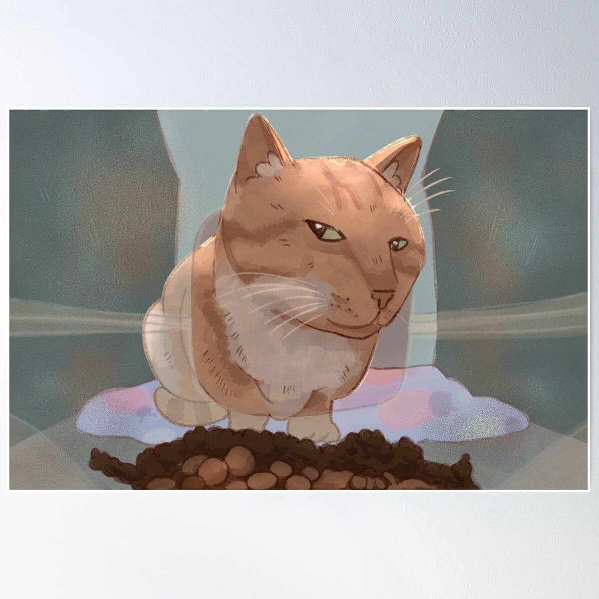 Mr Fresh Side Eyed Cat Meme Poster Wall Art, Modern Wall Decor For ...