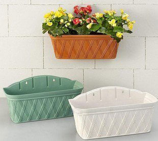 Mr.Garden 17 Inch Garden Planter Rectangular Plastic Planter Self ...