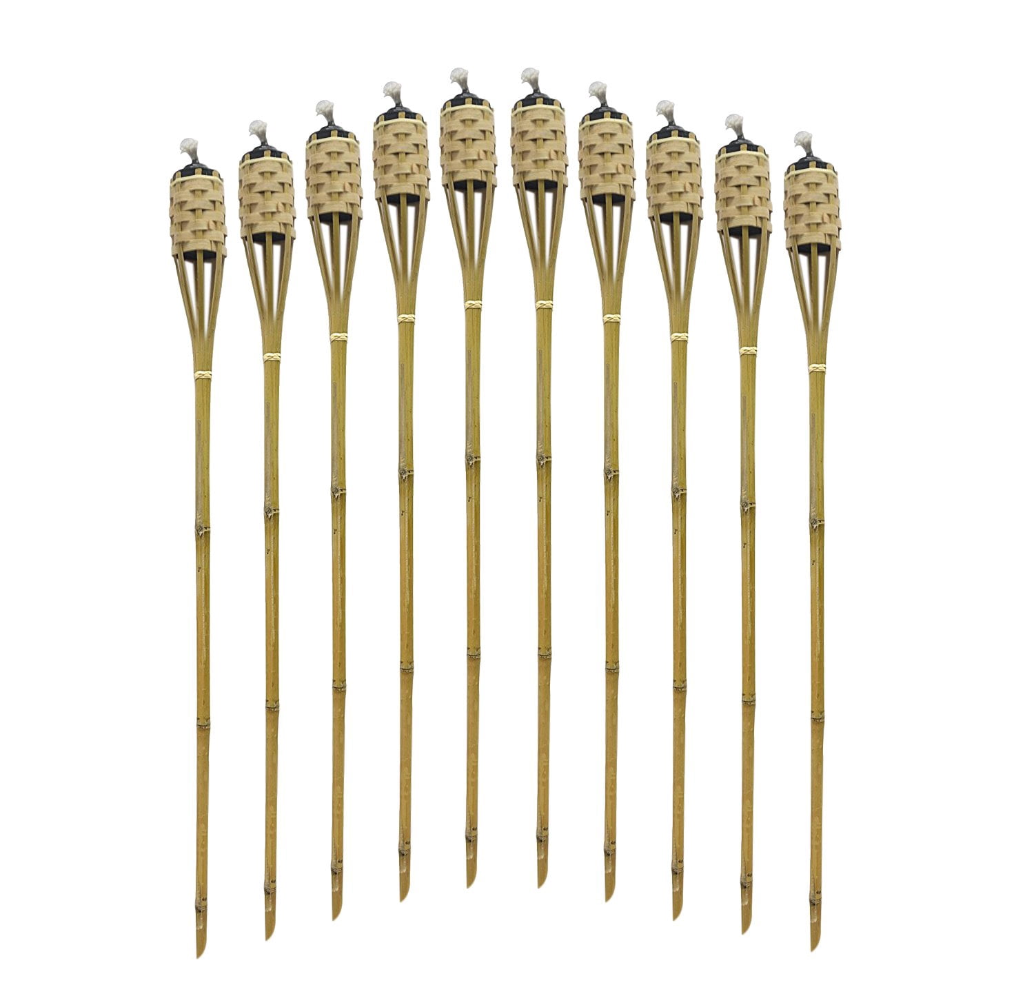 Mr.Garden Bamboo Torches Mental Oil Canisters 48-inch Garden Outdoor ...
