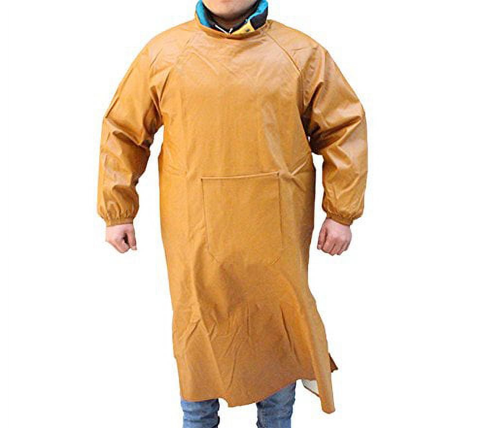 Mr. Garden Men PU Leather Waterproof Smocks Apron With Long Sleeves One ...