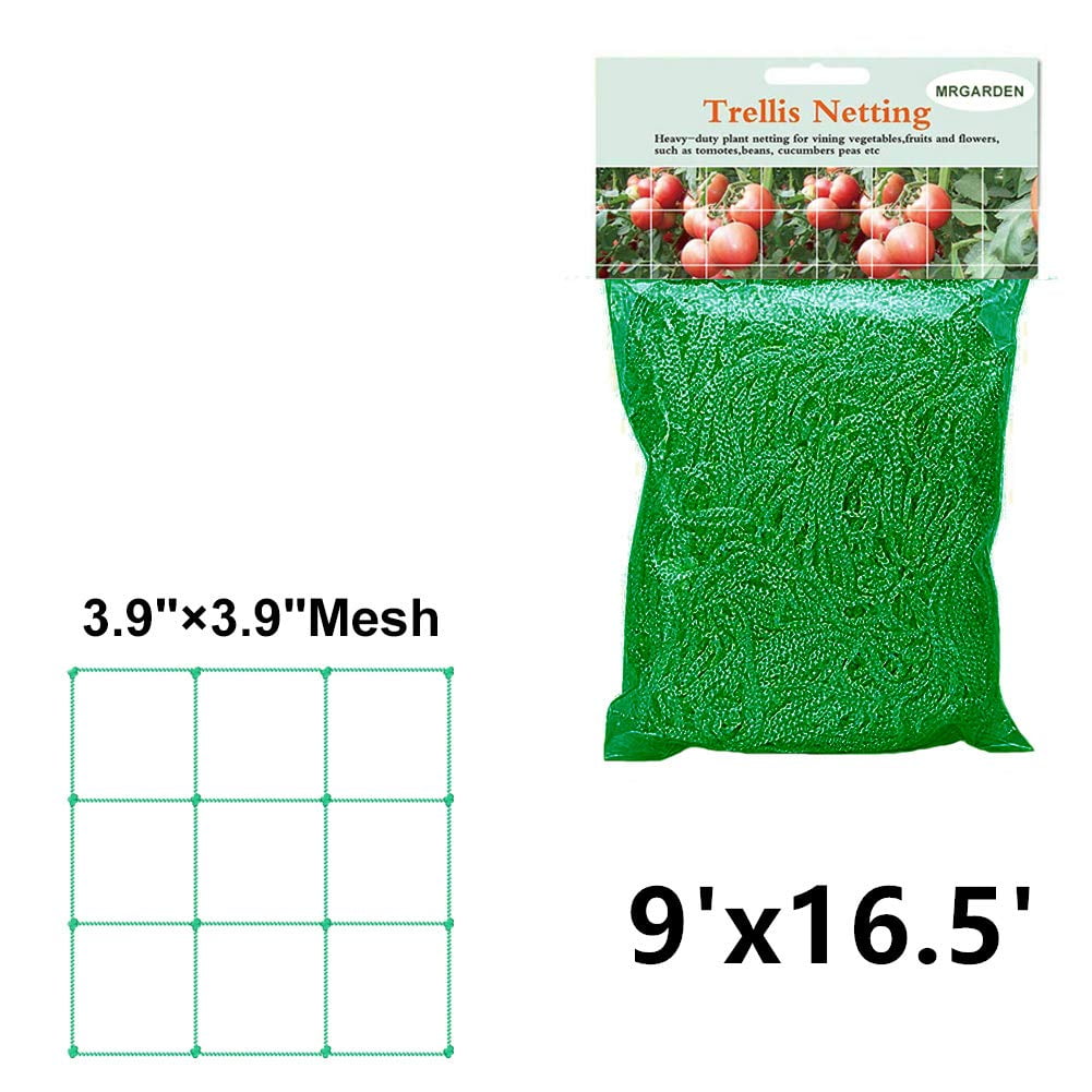 Mr. Garden Netting Reinforced Edge Support for Climbing Plant Trellis ...