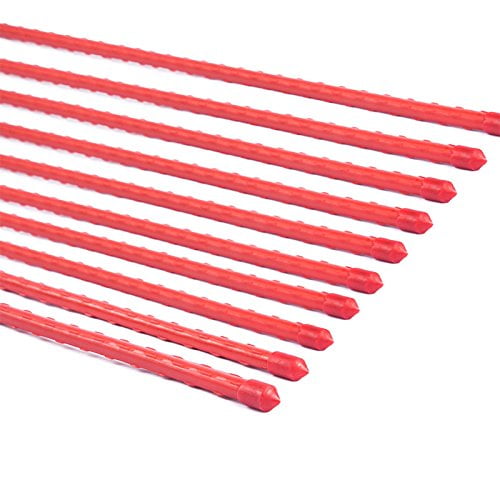 Mr.Garden, Red Color Plastic Coated Steel Tube Stakes, Dia 8MM x H 1.2M ...