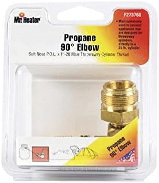 Mr Heater F273760 POL X 1" Male 90º Elbow Propane Fitting - Walmart.com