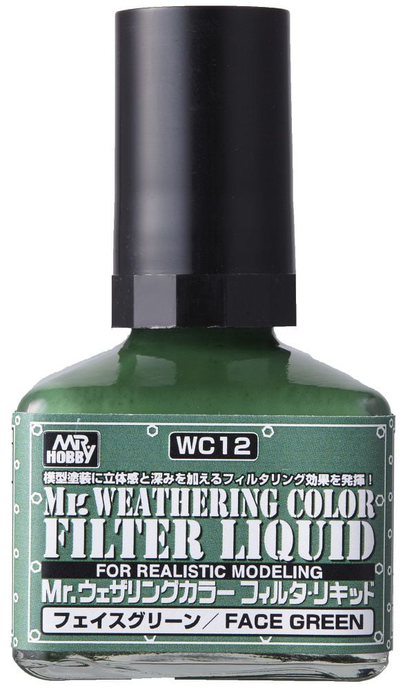 Mr. Hobby WC12 Mr. Weathering Color Filter Liquid Face Green 40ml ...