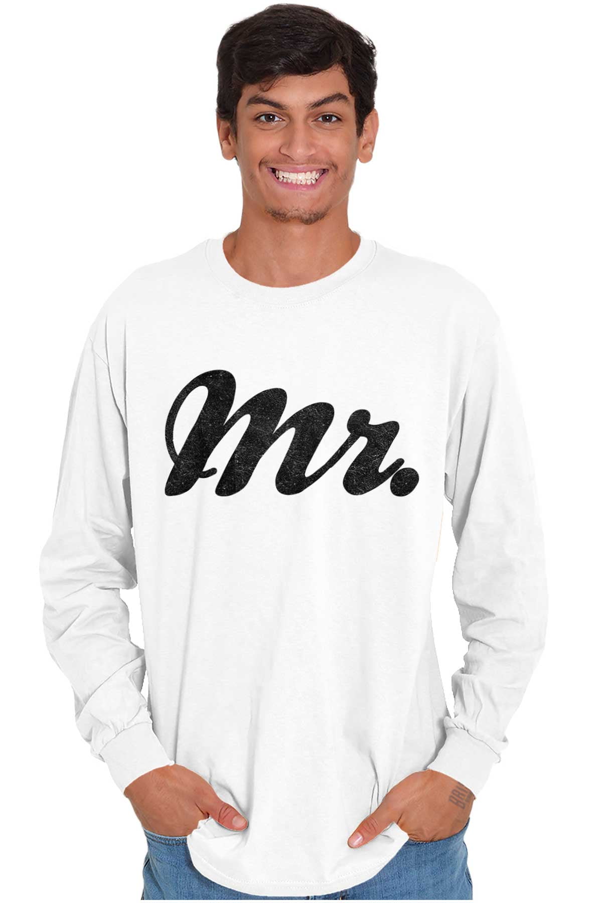Mr Husband To Be Newlywed Groom Men's Long Sleeve Tee T Shirt Brisco Brands X - Walmart.com