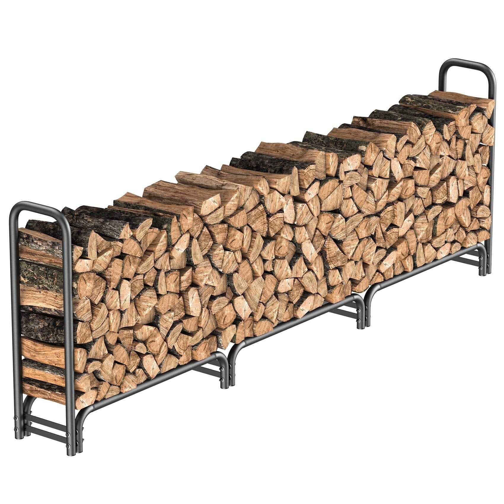 JOZ 12ft Adjustable Firewood Rack, Upgraded Heavy Duty Indoor/Outdoor ...