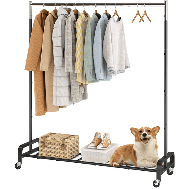 Mr IRONSTONE 400 lbs Heavy Duty Garment Rack, Rolling Clothes Rack with ...