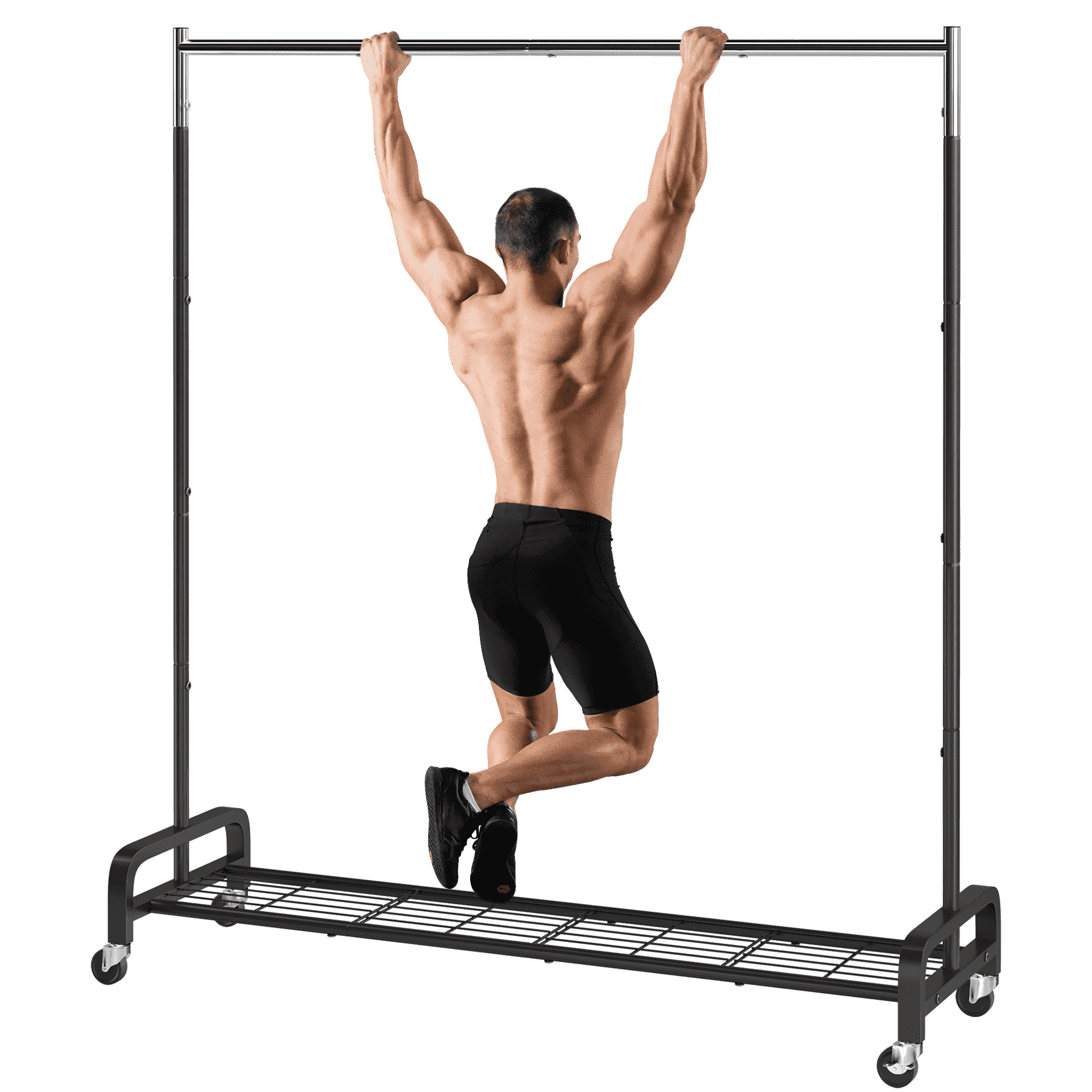Mr IRONSTONE Clothes Rack with Rolling Wheels, 400 lbs Capacity Heavy ...
