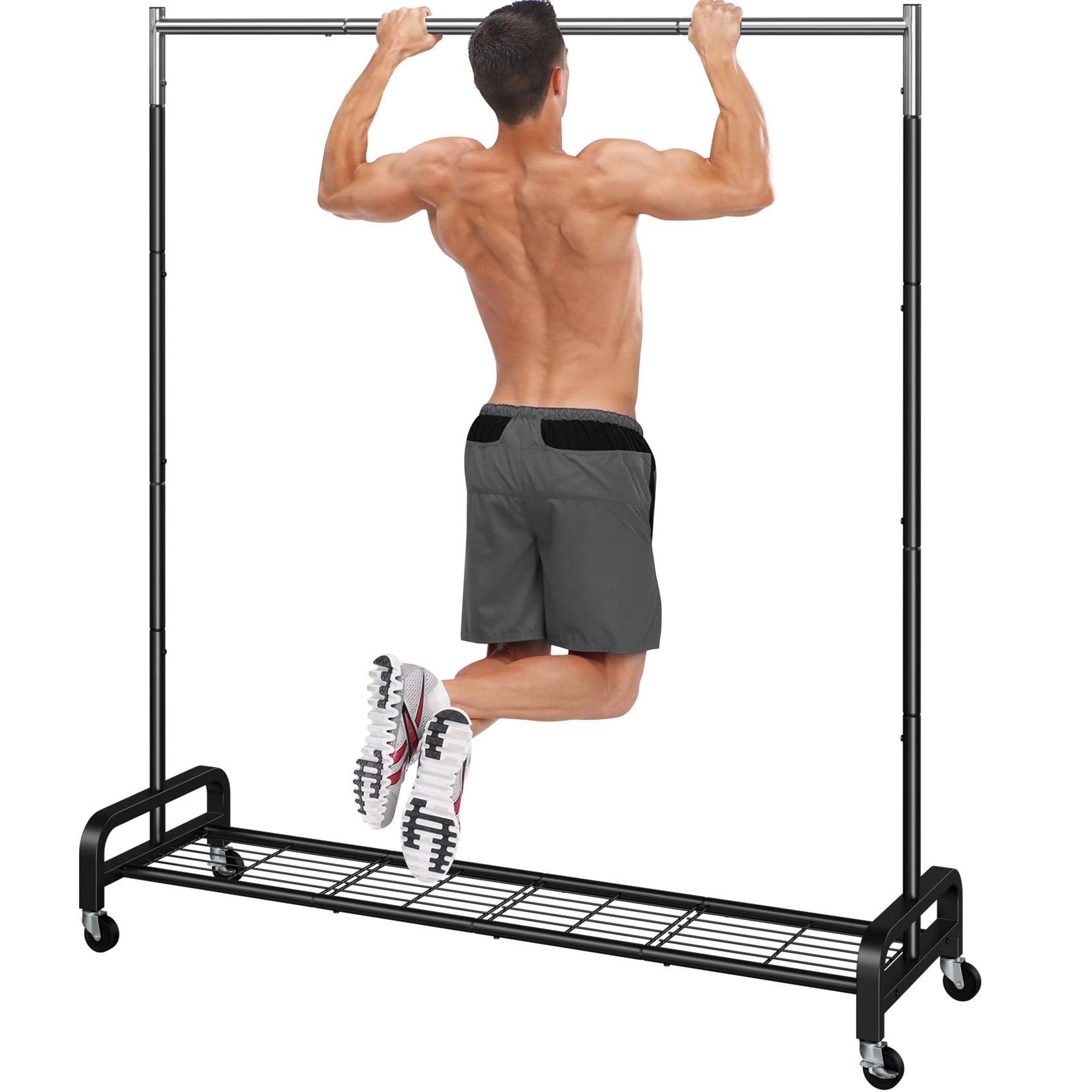 JOZ 400 lbs Heavy Duty Garment Rack, Rolling Clothes Rack with Wheels ...