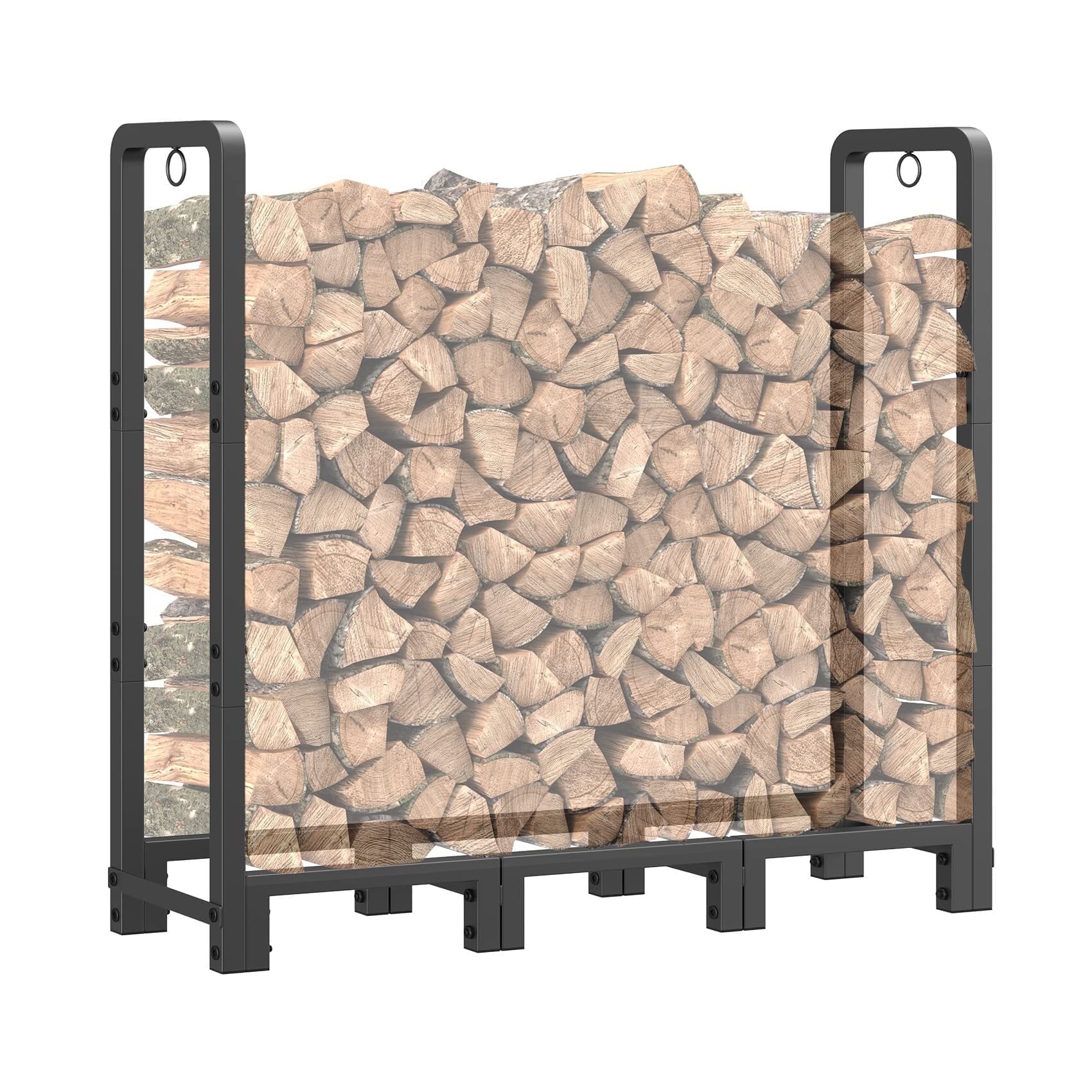 JOZ 4ft Heavy Duty Firewood Rack, Indoor/Outdoor Wood Storage ...