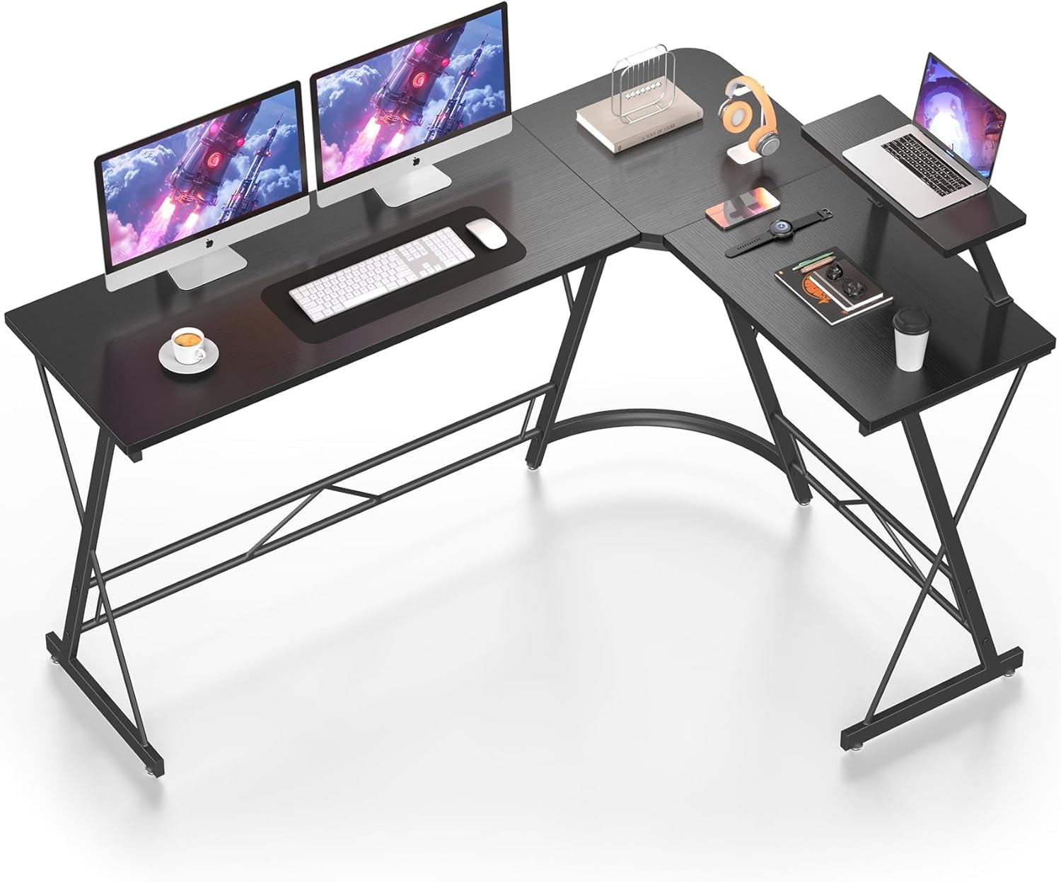 Mr IRONSTONE 63" L Shaped Computer Desk, Corner Desk, Home Office Desk ...