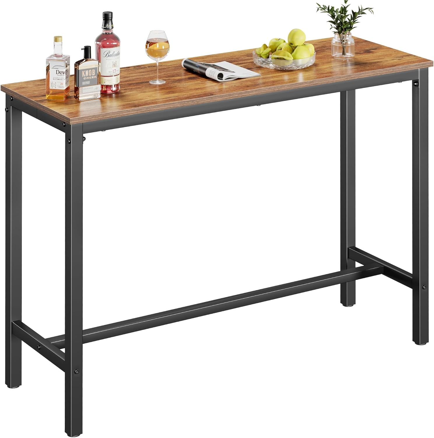 Mr IRONSTONE Bar Table, 47" Pub High Top Table Rectangular Bar Height ...