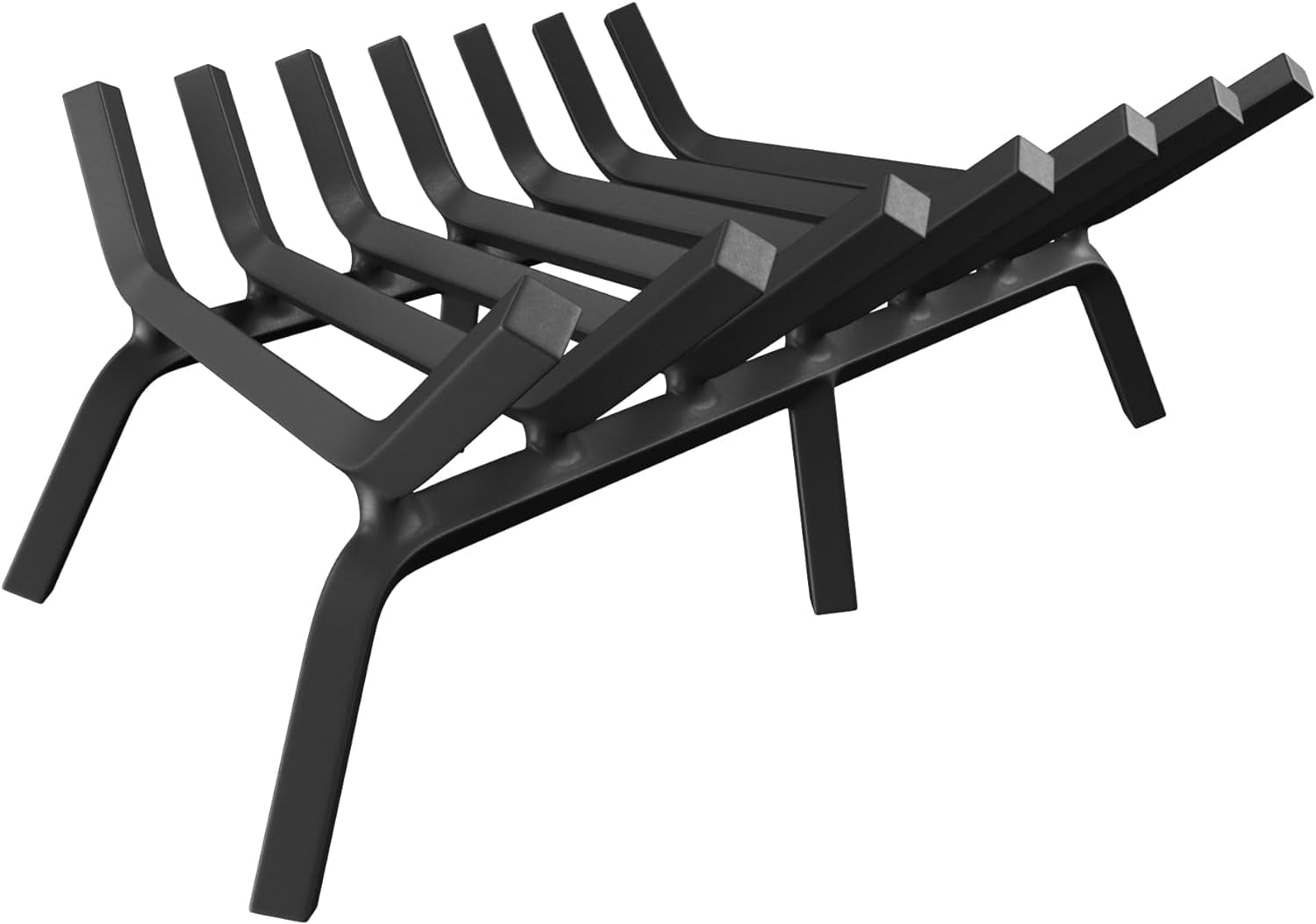 Mr IRONSTONE Fireplace Grate 24 inch Solid Steel Heavy Duty Firewood ...