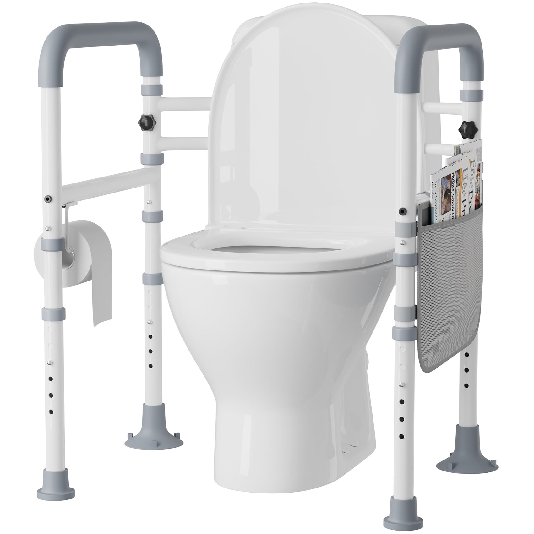 Mr IRONSTONE Toilet Safety Rails for Seniors, Adjustable Aluminum Frame ...