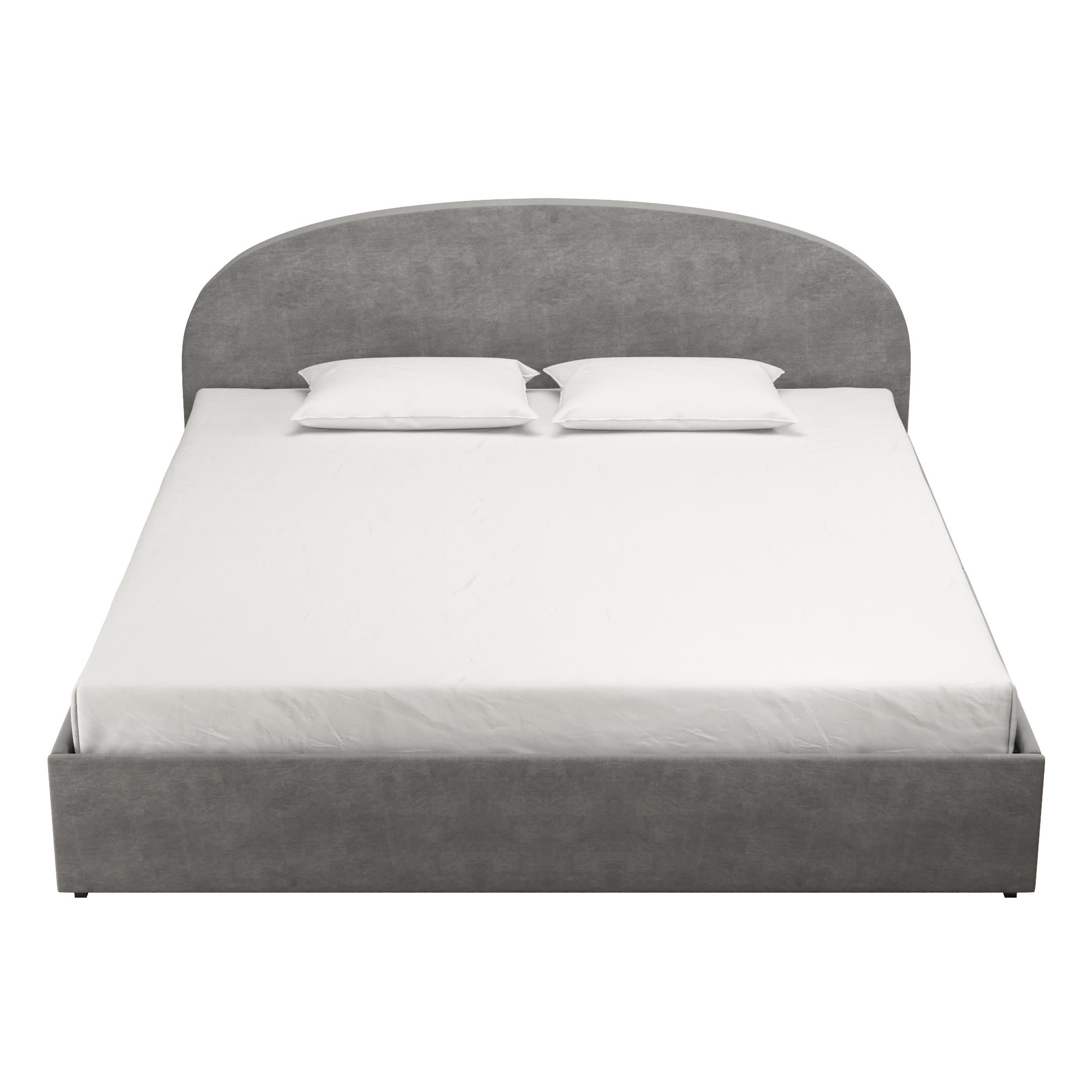 Mr. Kate Moon Upholstered Bed with Storage, King Size Frame, Light Gray ...