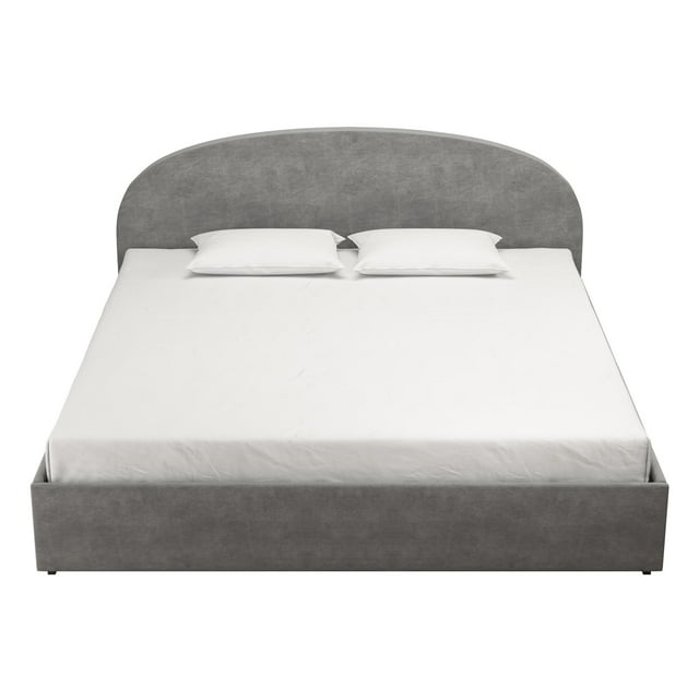 Mr. Kate Moon Upholstered Bed with Storage, King Size Frame, Light Gray ...