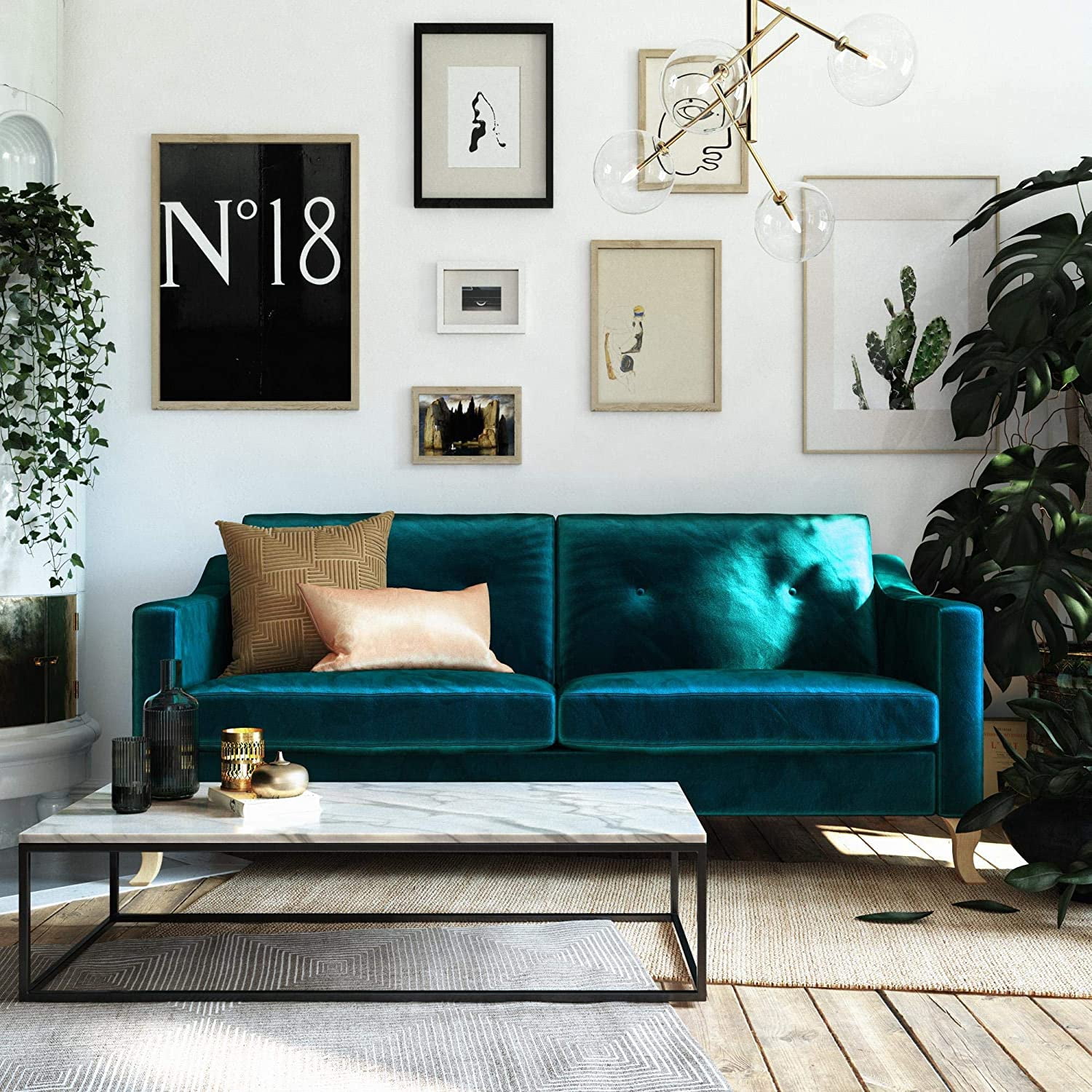 Mr. Kate Tess Sofa with Soft Pocket Coil Cushions Small Space Living ...