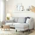 Mr. Kate Winston Mid-Century Modern Reversible Sofa Sectional, Light Gray Linen Couch - Walmart.com