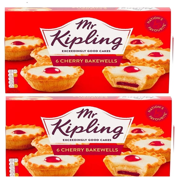 Mr Kipling Cakes - Cherry Bakewells - Box of 6 - Walmart.com