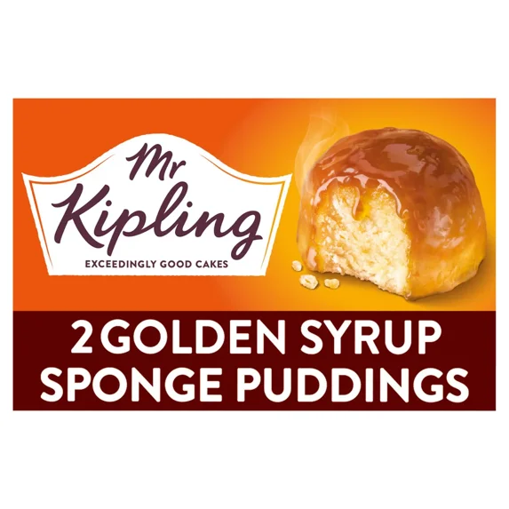 Mr Kipling Golden Syrup Sponge Puddings - 108g - Pack of 2 (4 Puds in ...