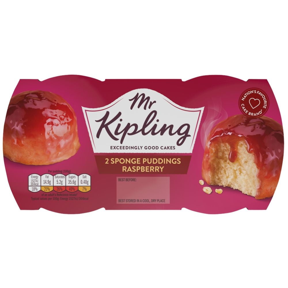 Mr Kipling Sponge Pudding Raspberry - Pack of 4 - Walmart.com