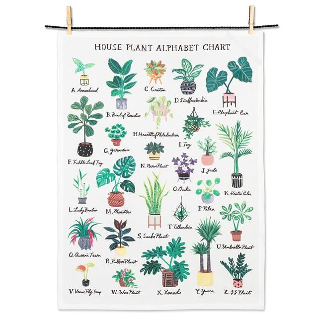 Mr. MJs 20 x 28 in. Plant Alphabet Tea Towel, White & Multi Color - Cotton - Walmart.com