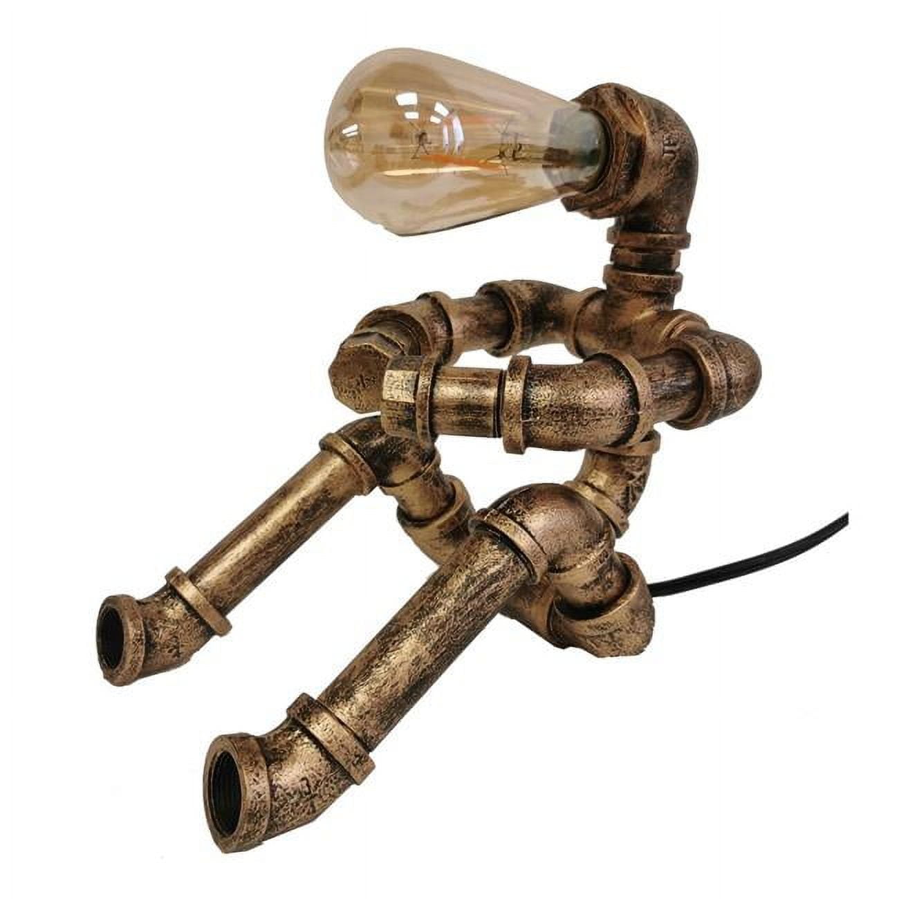 Mr. MJs BM-YW1966 Robot Sitting Style Industrial Water Pipe Table Lamp ...